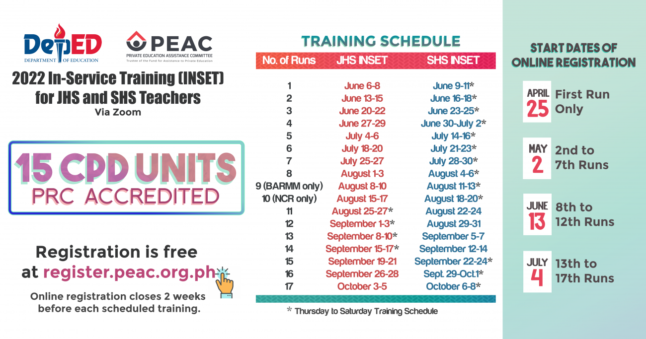 In-Service Training (INSET) | PEAC Official Website